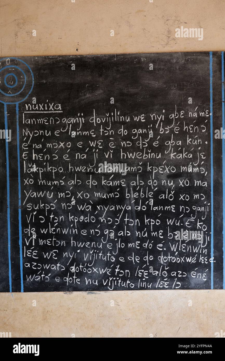 Adult literacy class in Mitro, Benin. Fon language Stock Photo - Alamy