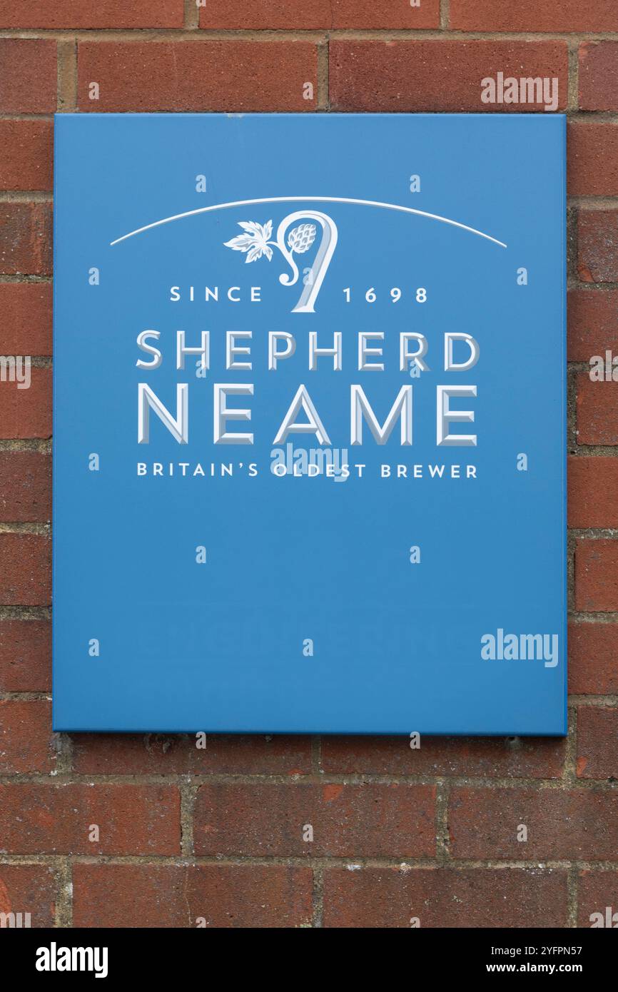 A sign for Shepherd Neame, Britain's oldest brewer in Faversham, Kent Stock Photo - Alamy