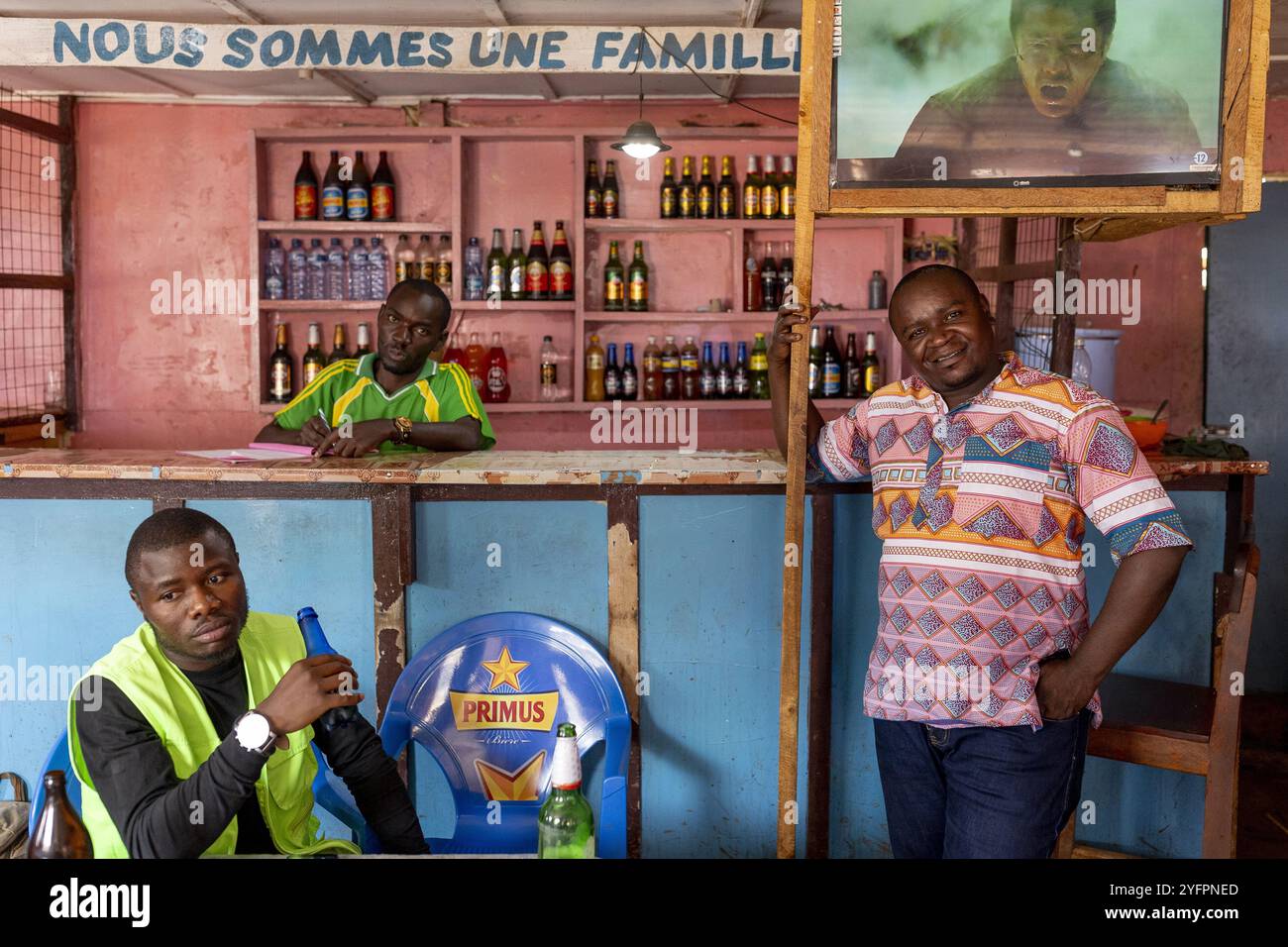 Congolese men in a bar in Bukavu, DRC Stock Photo - Alamy