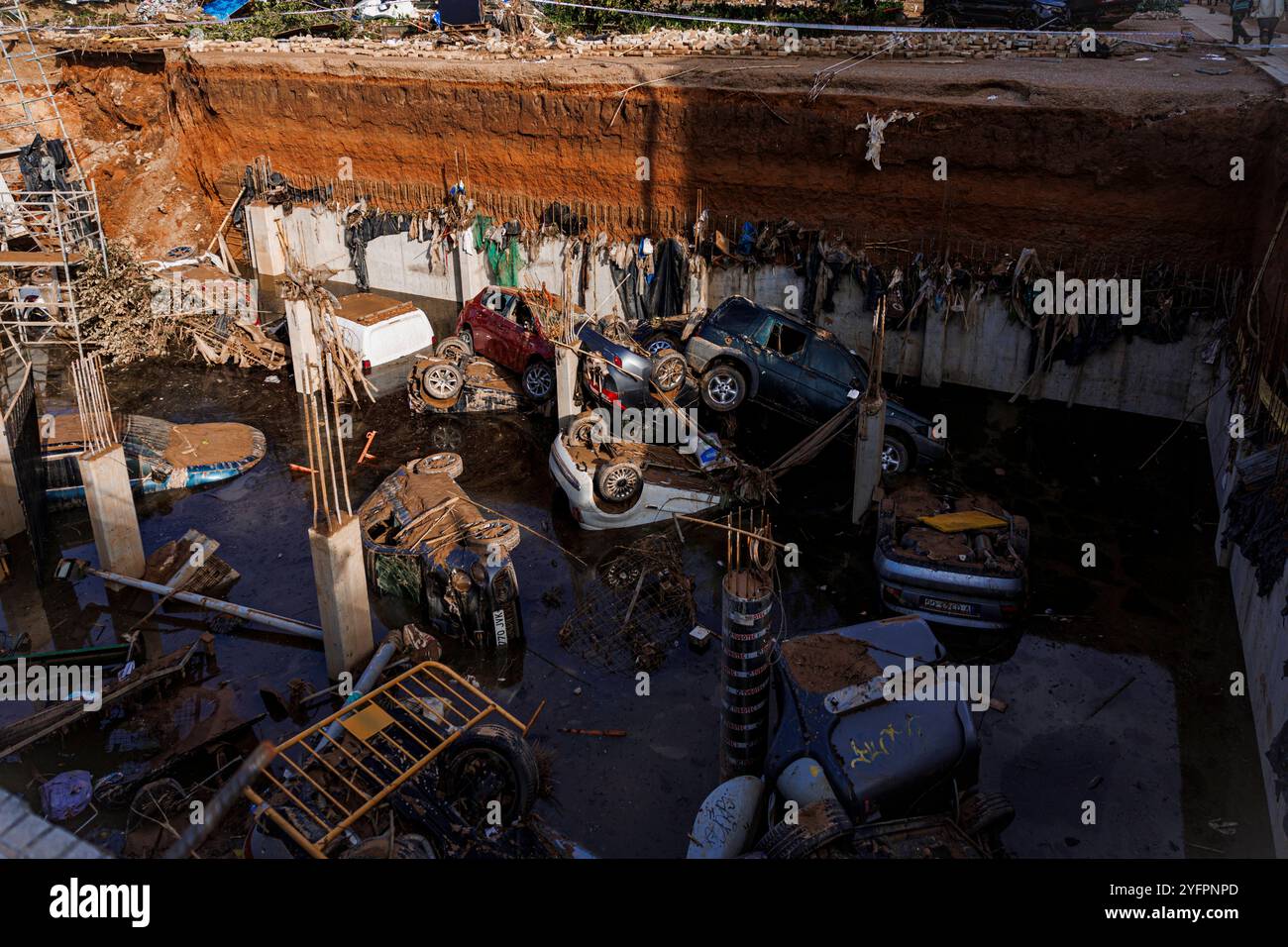 Flooding and heavy rain in Valencia region of spain Wreckage of cars ...