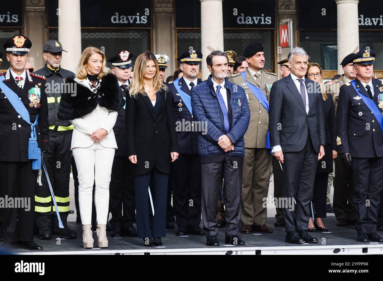 Milan, The flag-raising ceremony in Piazza Duomo for the Day of ...