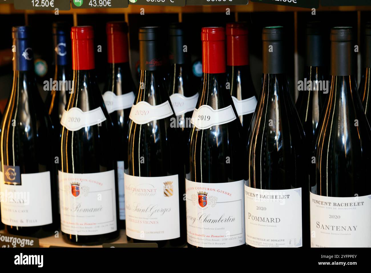 Selection french wine bottles hi-res stock photography and images - Alamy