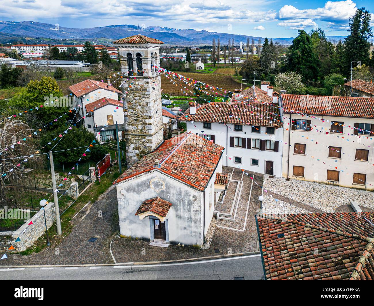 Ancient Friulian village. Laipacco, the ancient church, the historic ...