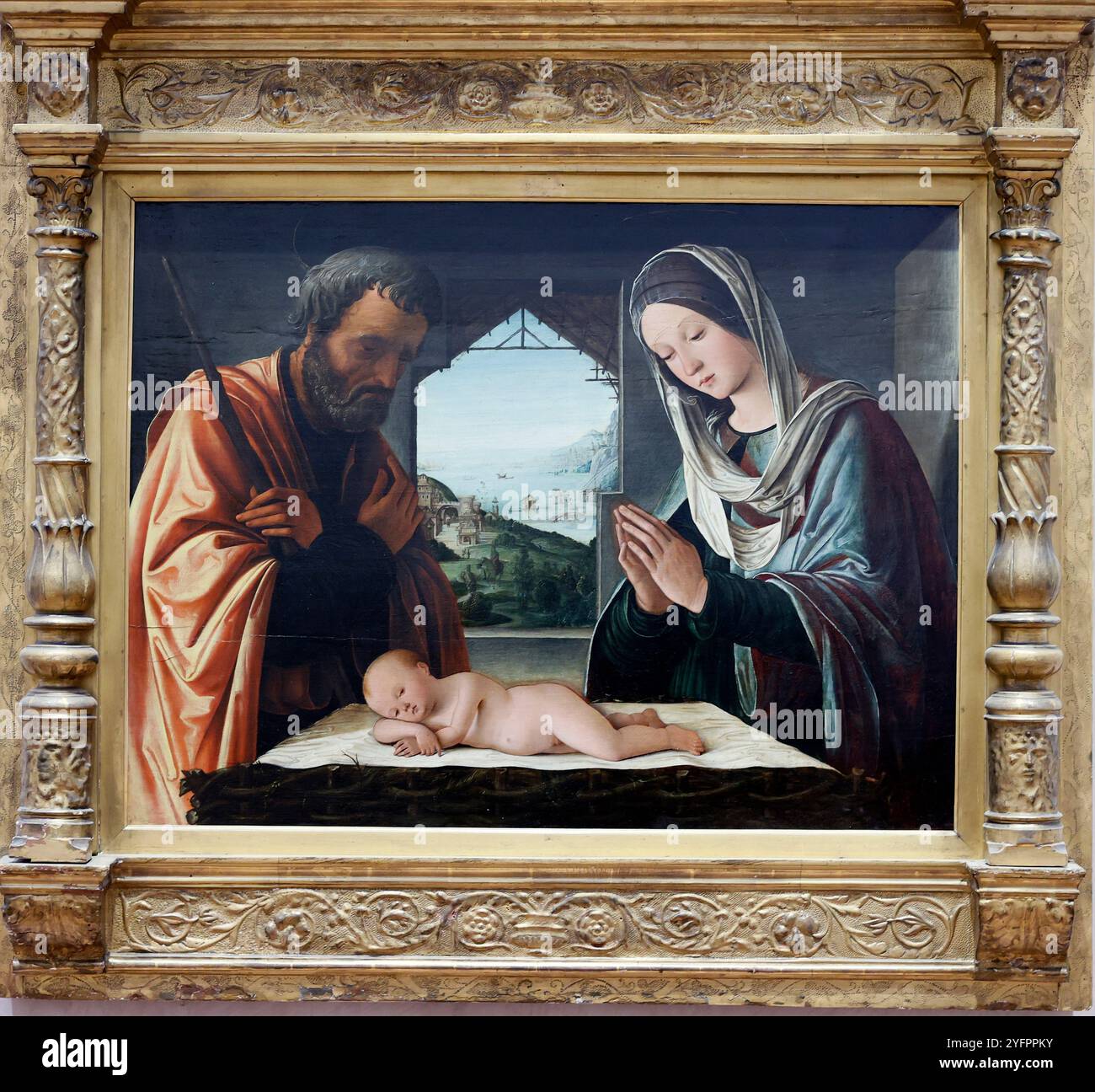 Museum of Fine Arts. The nativity by Lorenzo Costa. 1490. Oil on canvas ...
