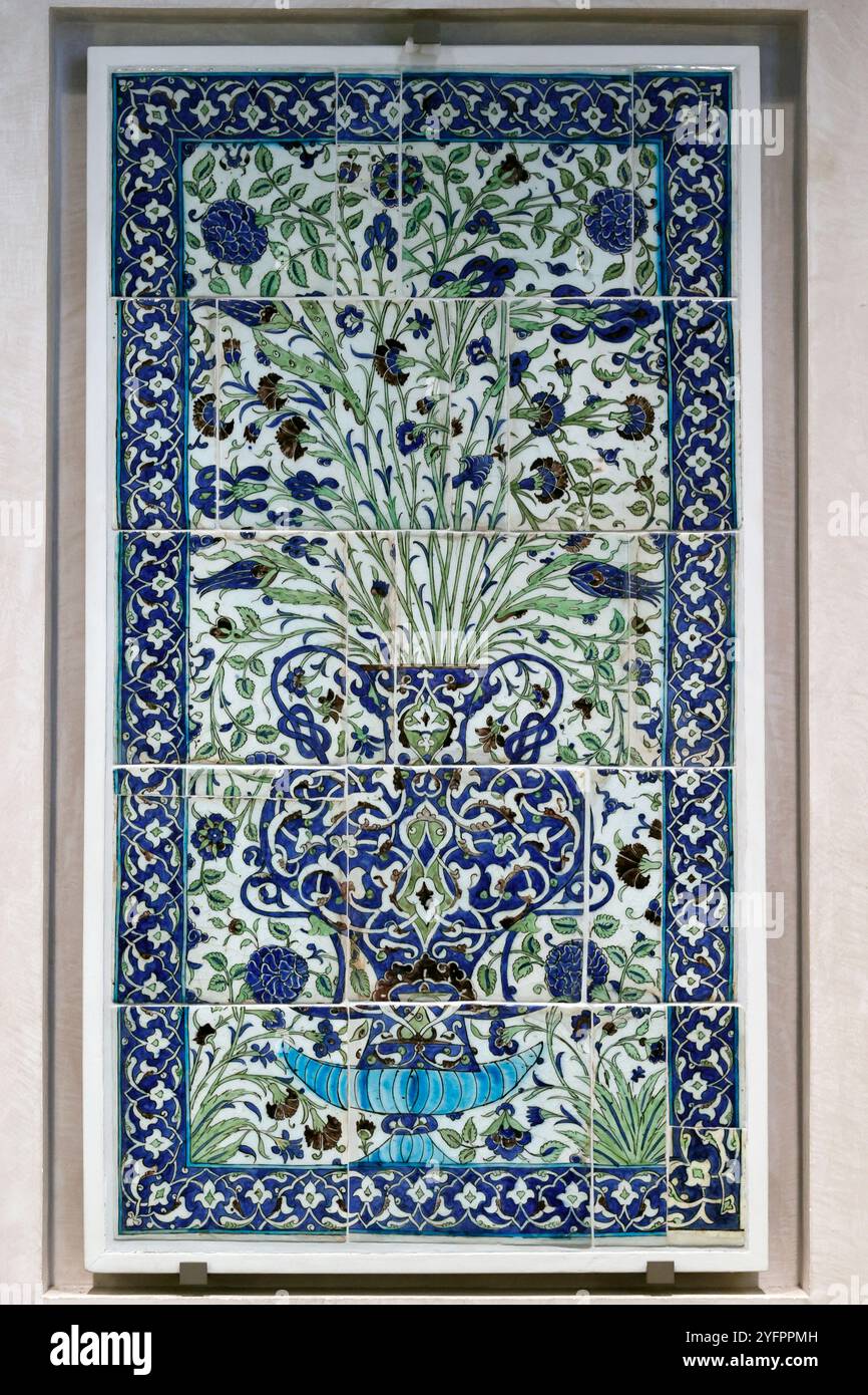 Museum of Fine Arts. Tile panel with a Vase of Flowers. Syria, Damas ...