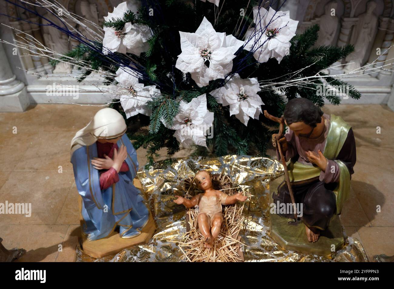 Saint Lazare church. Nativity of Jesus or birth of Christ. The nativity ...