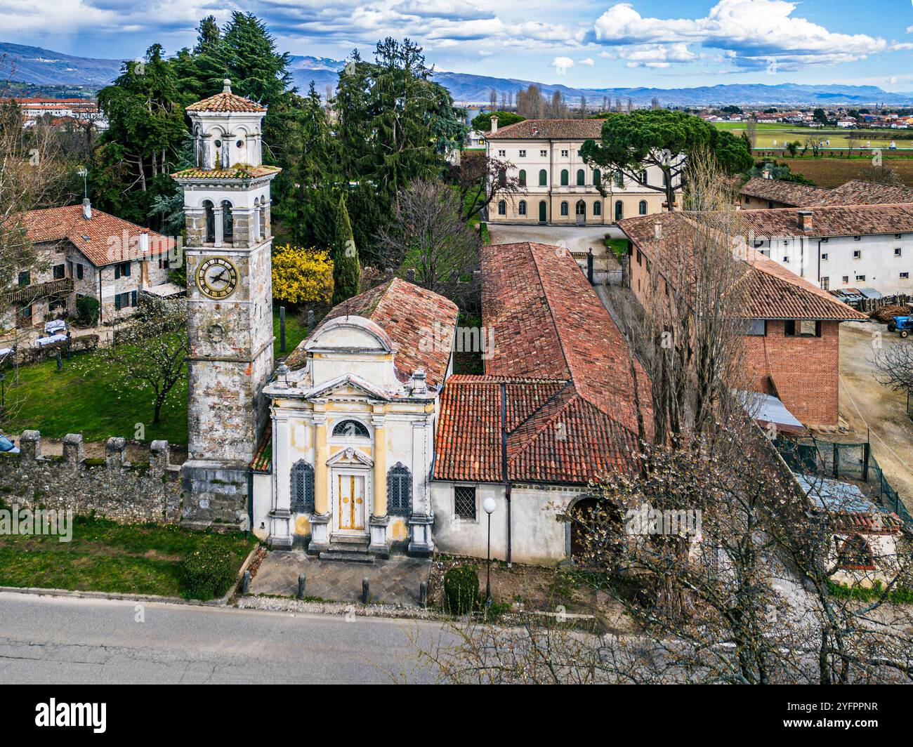 Ancient Friulian village. Laipacco, the ancient church, the historic ...