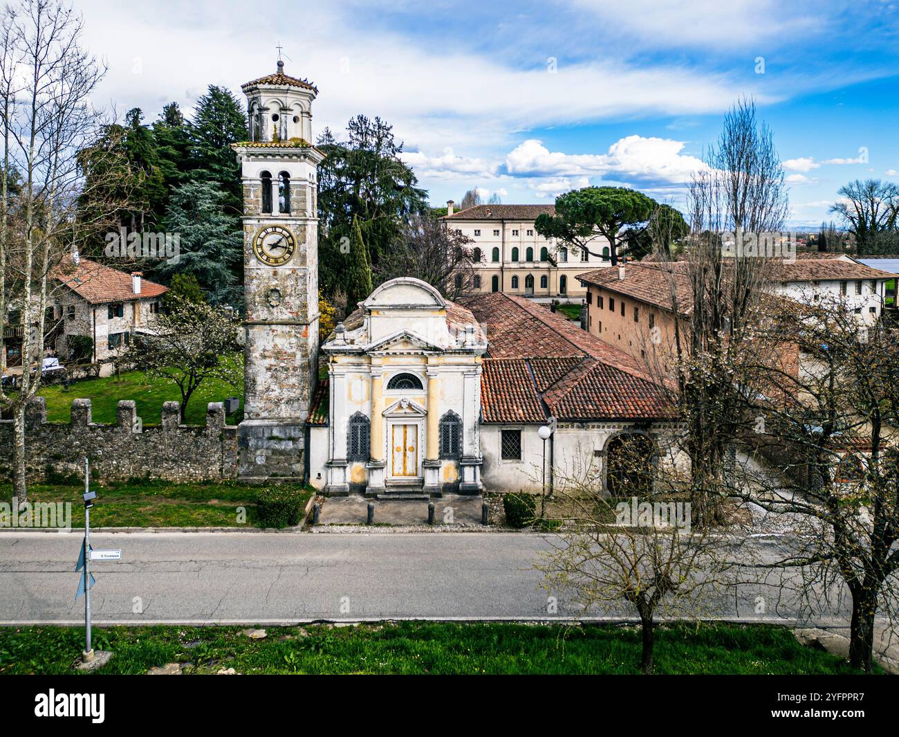 Ancient Friulian village. Laipacco, the ancient church, the historic ...