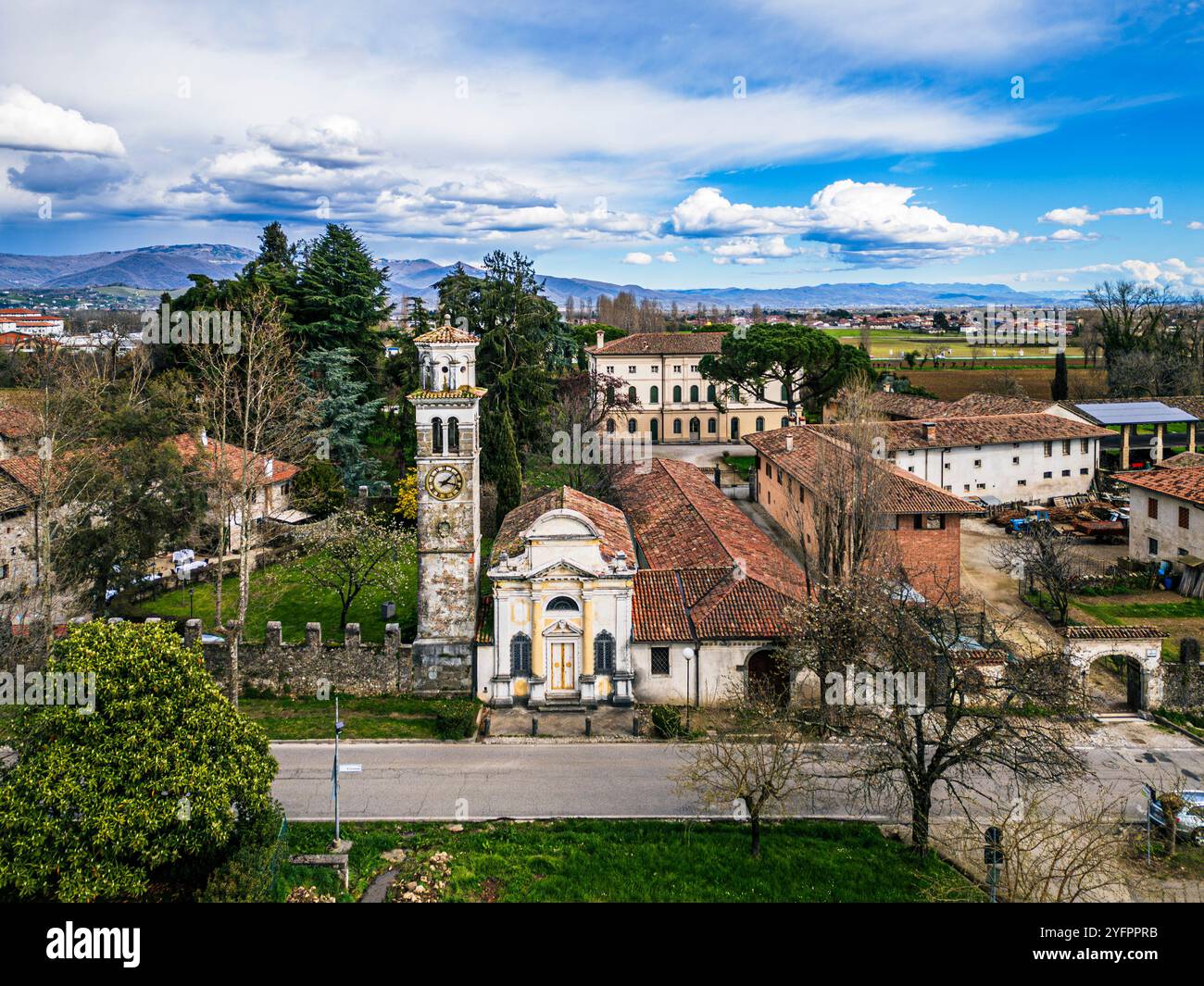 Ancient Friulian village. Laipacco, the ancient church, the historic ...