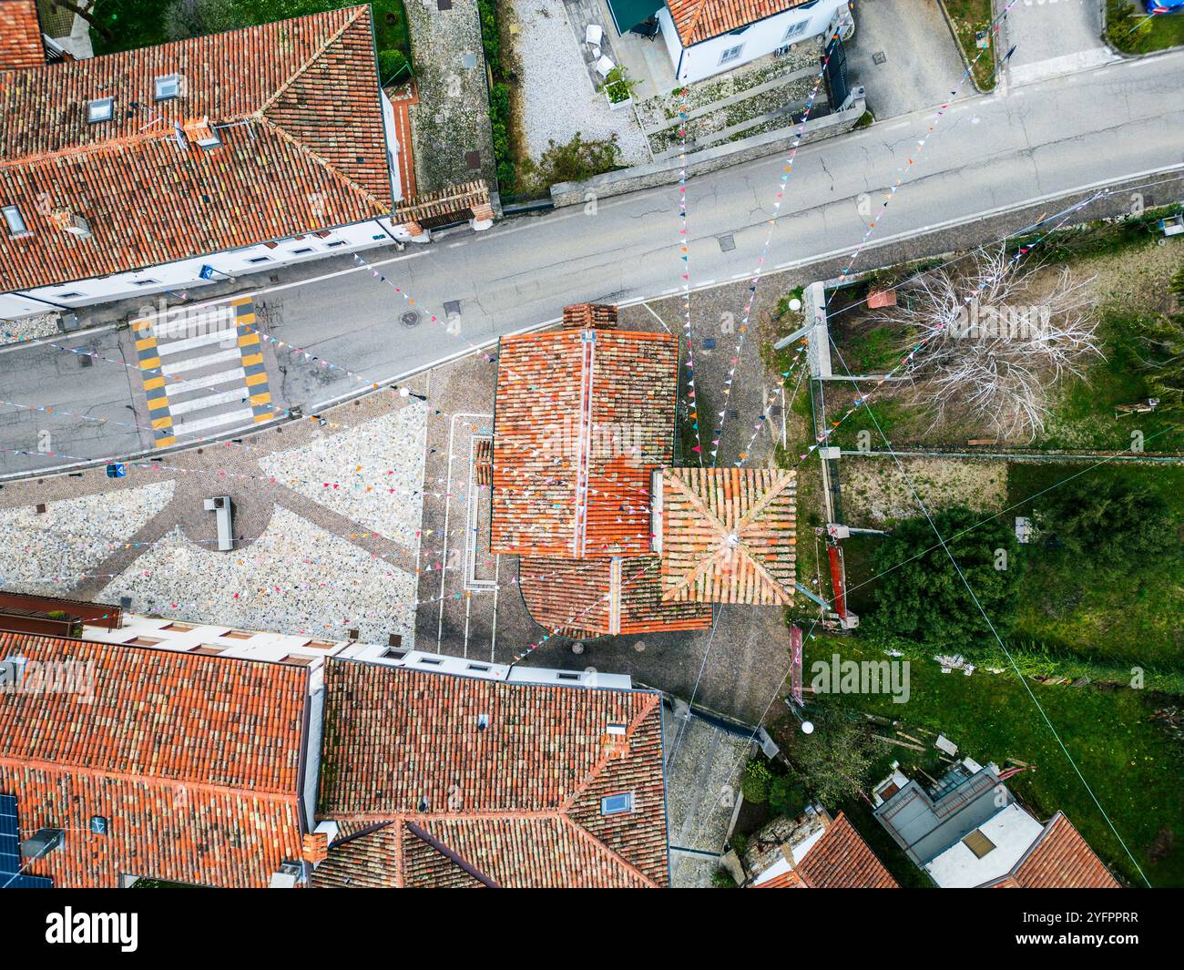 Ancient Friulian village. Laipacco, the ancient church, the historic ...