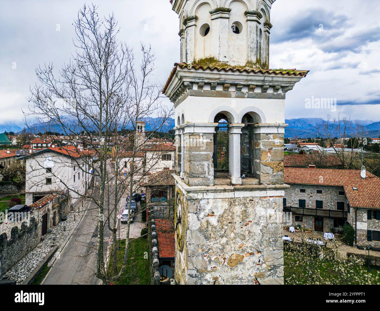 Ancient Friulian village. Laipacco, the ancient church, the historic ...