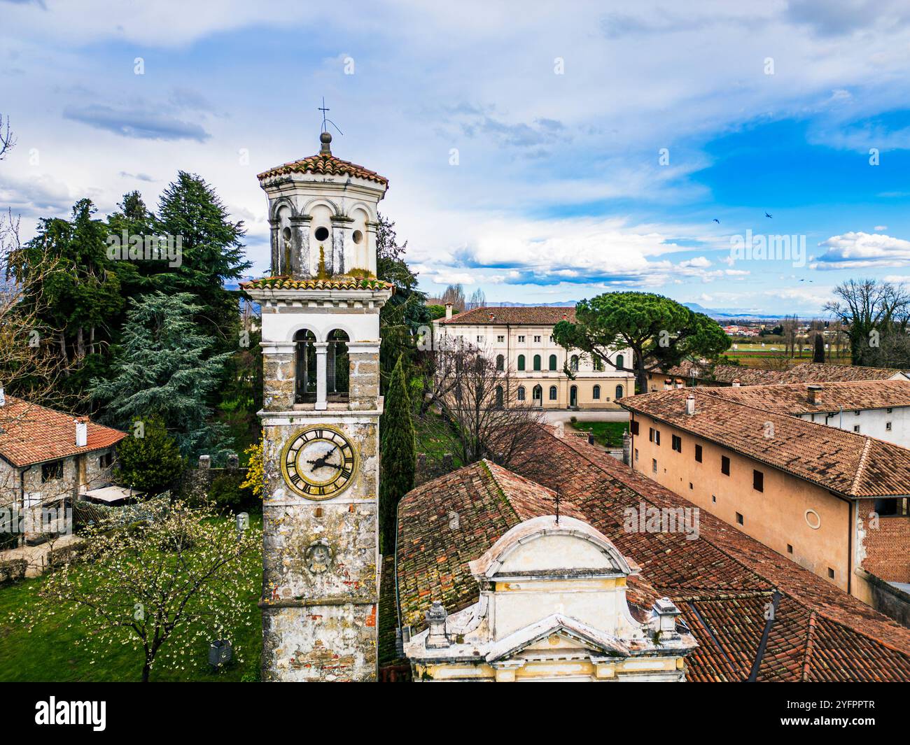 Ancient Friulian village. Laipacco, the ancient church, the historic ...