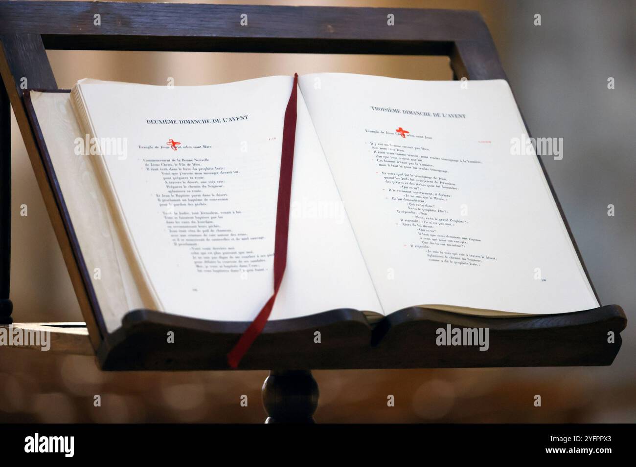 Benedictine abbey of Vezelay. Open lectionnary. Vezelay. France Stock ...