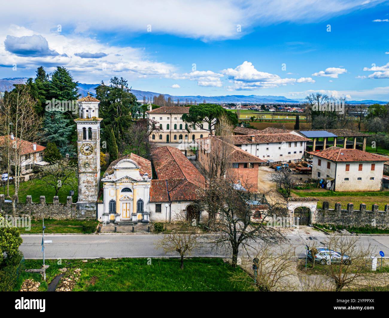Ancient Friulian village. Laipacco, the ancient church, the historic ...