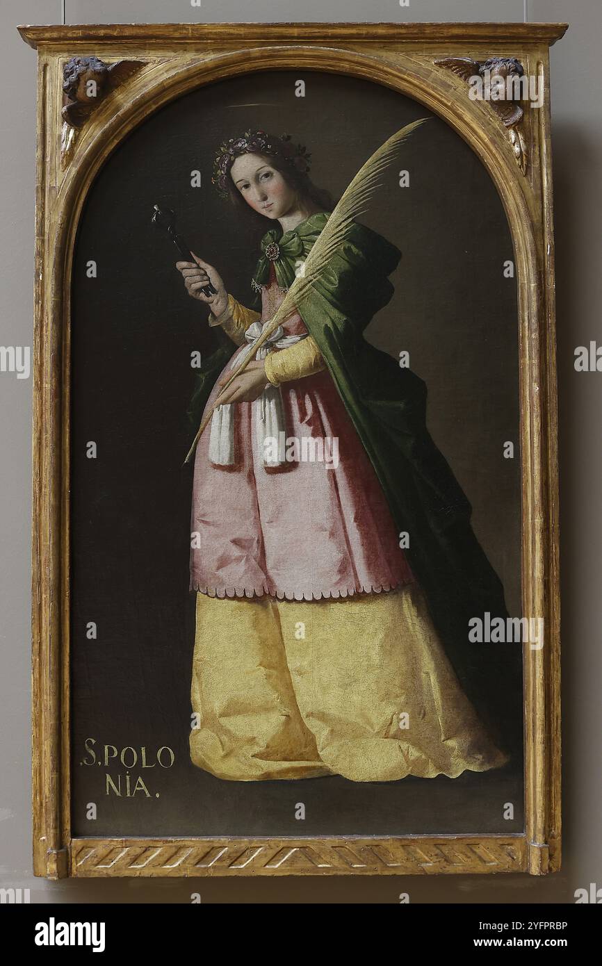 Louvre museum, Paris, France.Francisco de Zurbaran, Saint Apollonia.oil ...