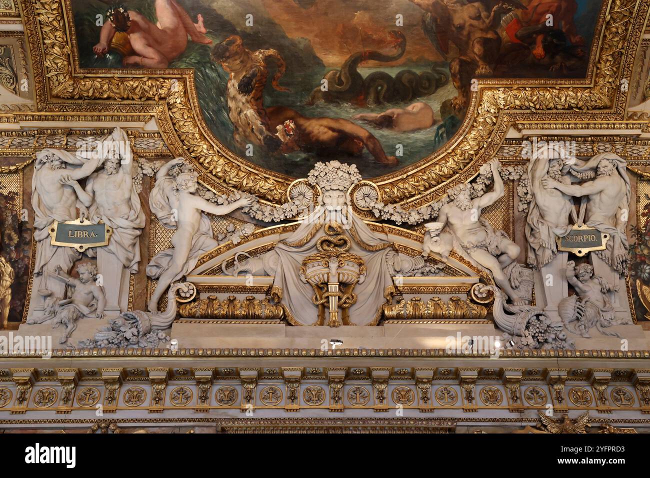 Musée du Louvre, Louvre museum, Paris, France.Galerie d’Apollon, Apollo ...