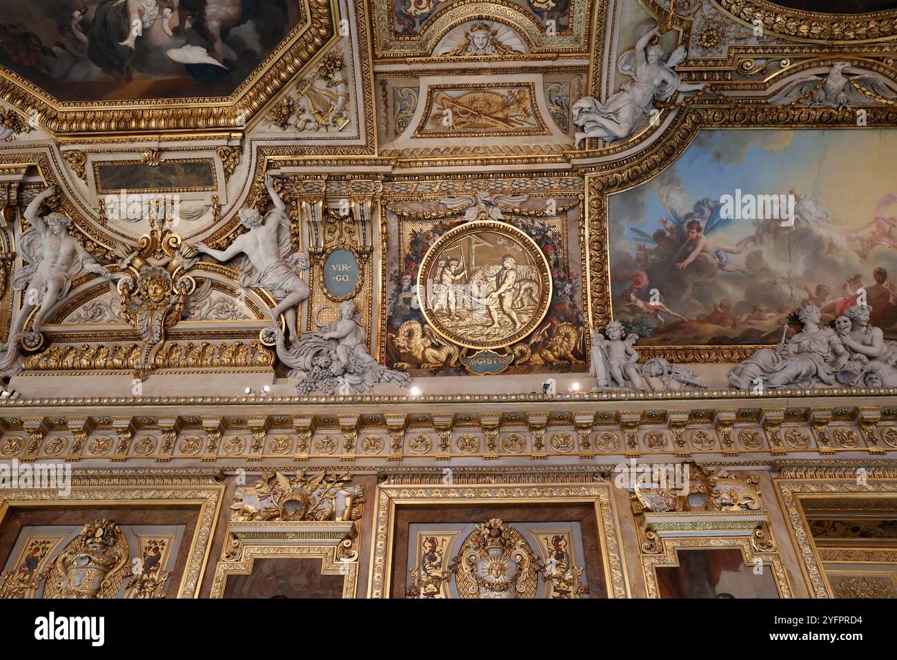 Musée du Louvre, Louvre museum, Paris, France.Galerie d’Apollon, Apollo ...