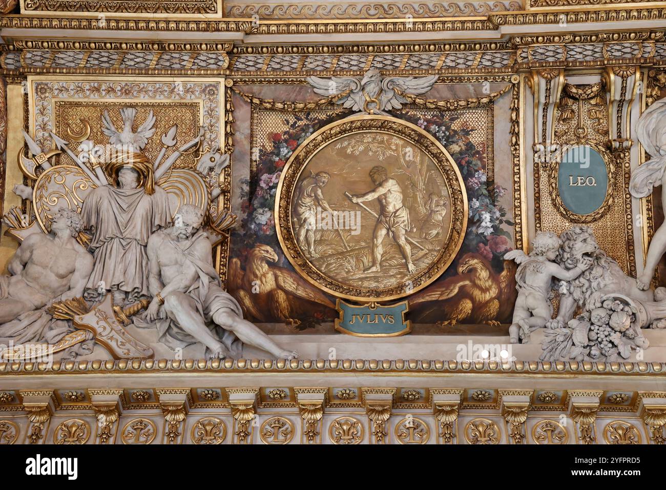 Musée du Louvre, Louvre museum, Paris, France.Galerie d’Apollon, Apollo ...