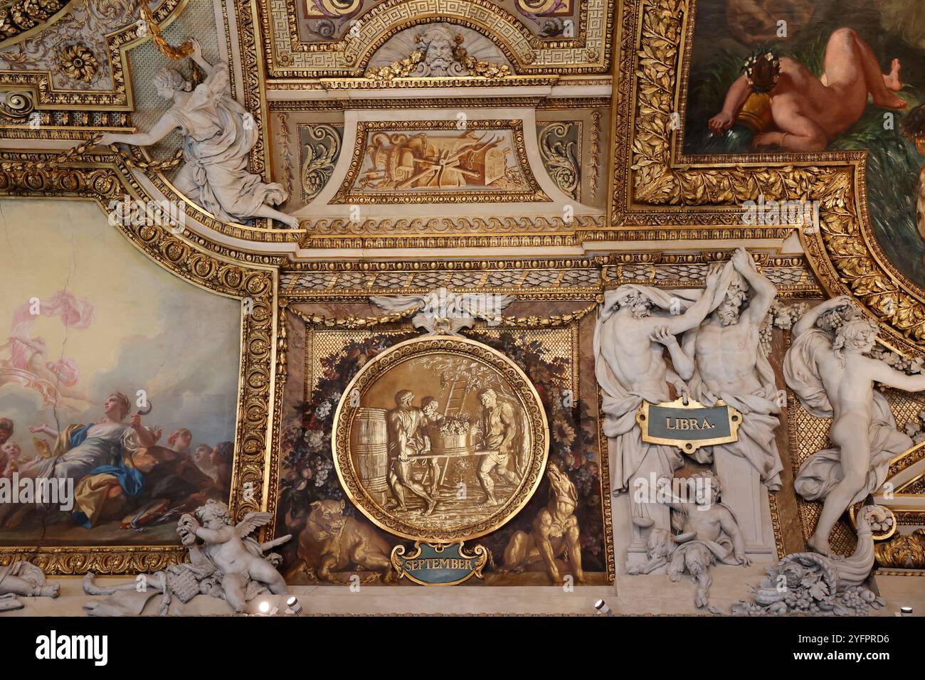 Musée du Louvre, Louvre museum, Paris, France.Galerie d’Apollon, Apollo ...