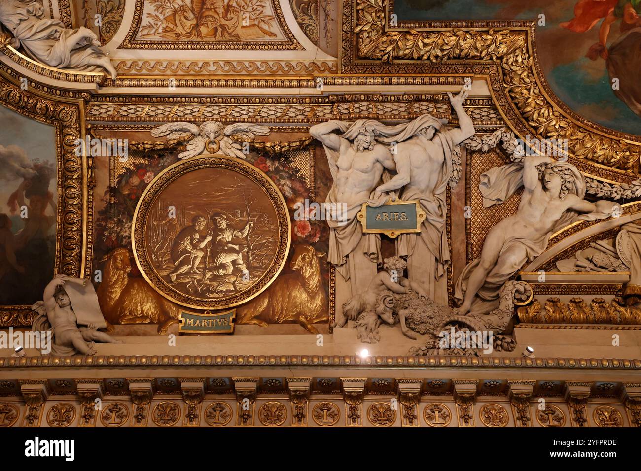 Musée du Louvre, Louvre museum, Paris, France.Galerie d’Apollon, Apollo ...