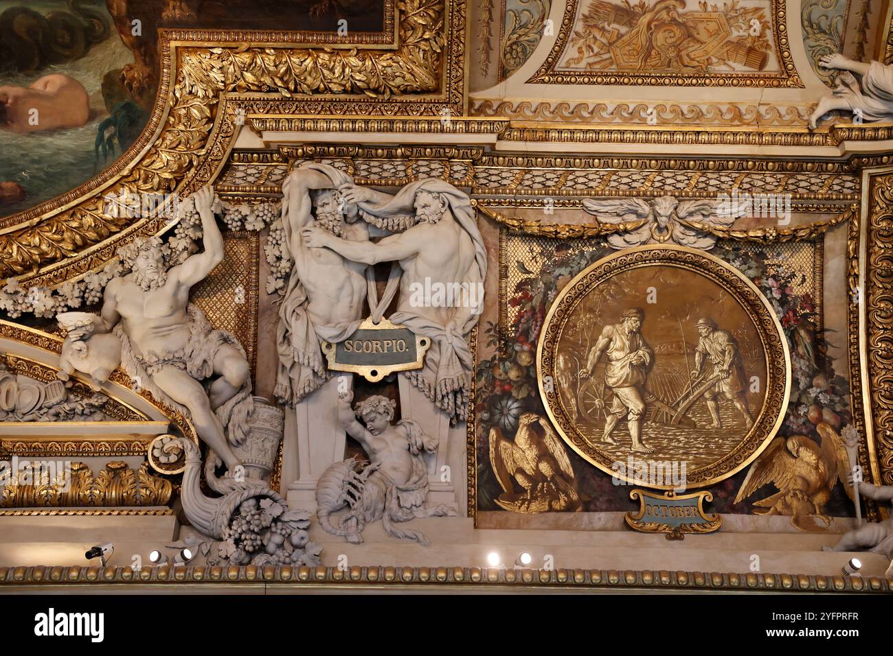 Musée du Louvre, Louvre museum, Paris, France.Galerie d’Apollon, Apollo ...