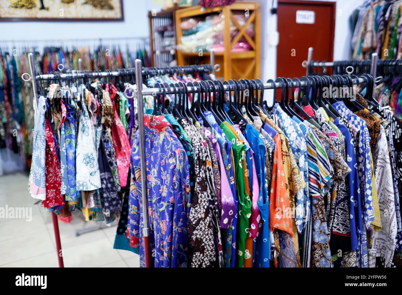 Batik Production. Batik is Indonesian traditional clothing. Shirts on ...