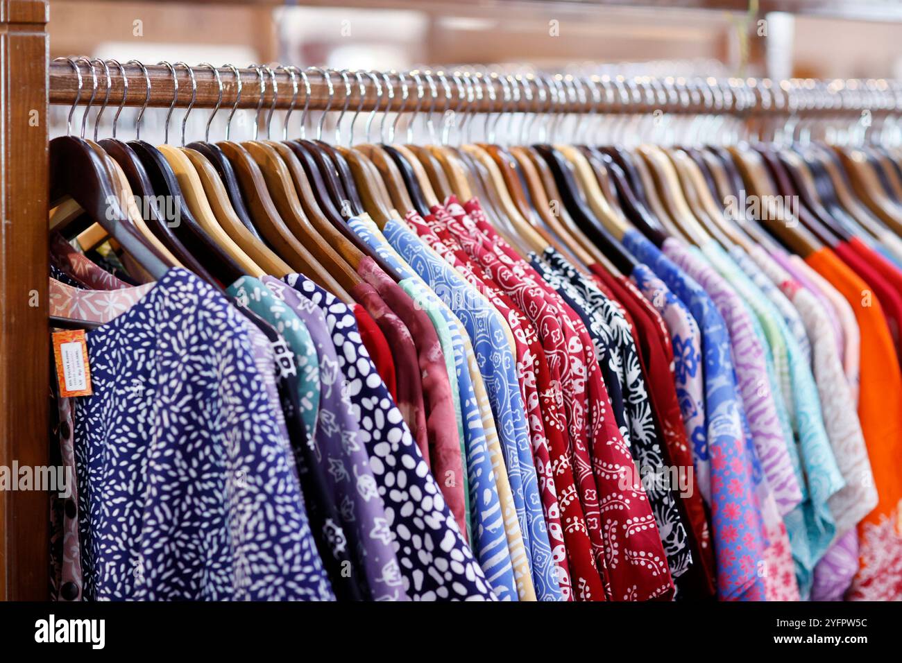 Batik Production. Batik is Indonesian traditional clothing. Shirts on ...