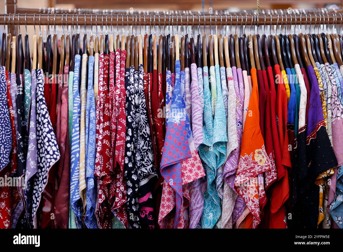 Batik Production. Batik is Indonesian traditional clothing. Shirts on ...