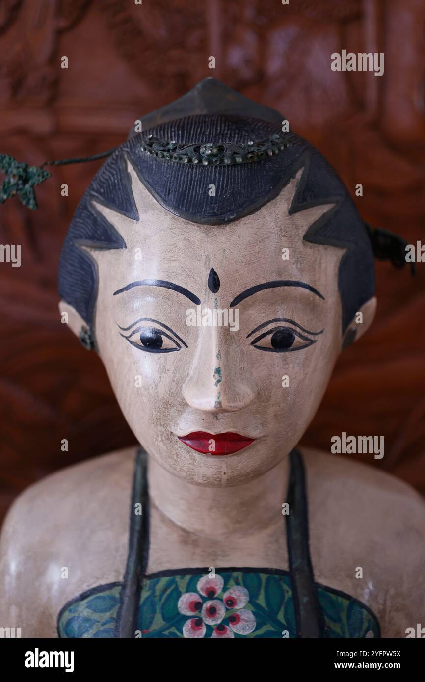 Hand made traditional indonesia wooden puppet used in tradionalt shadow ...