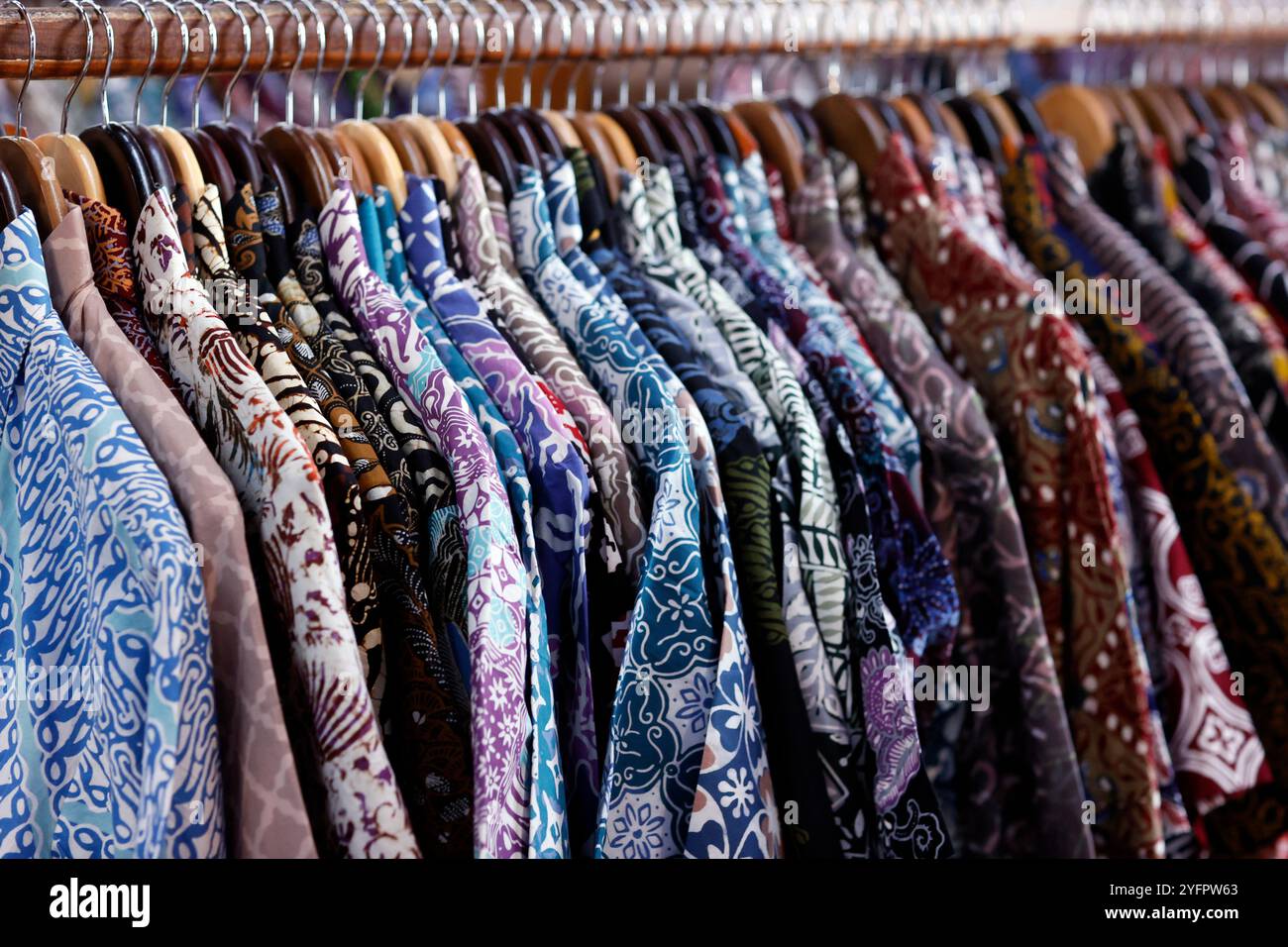 Batik Production. Batik is Indonesian traditional clothing. Shirts on ...
