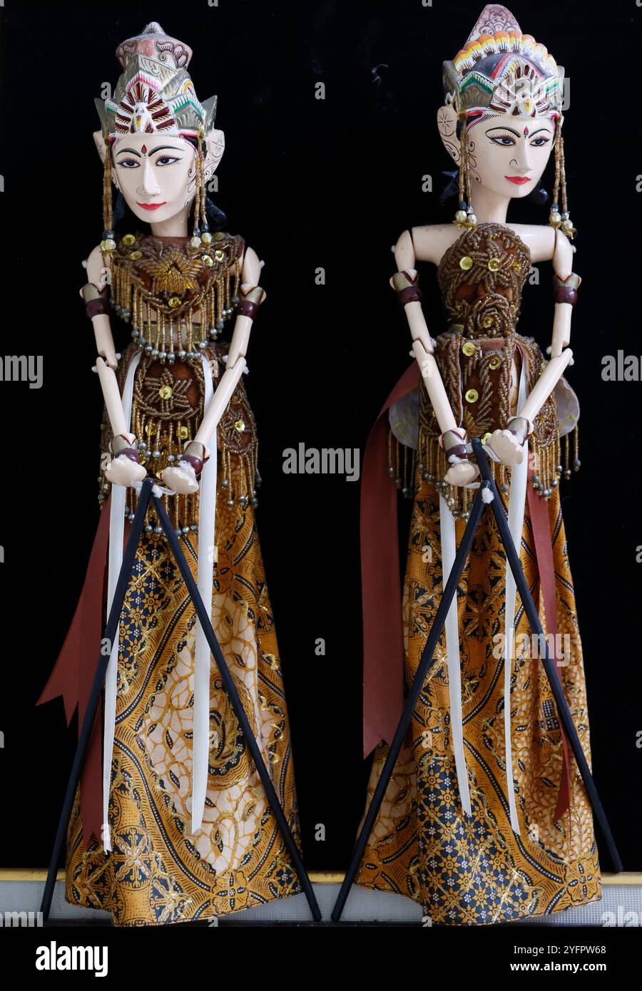 Hand made traditional indonesia wooden puppet used in tradionalt shadow ...