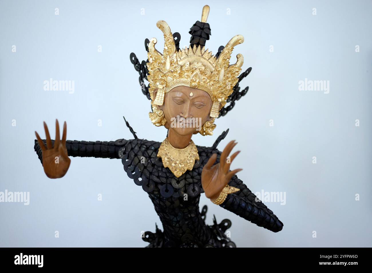 Hand made traditional indonesia wooden puppet used in tradionalt shadow ...