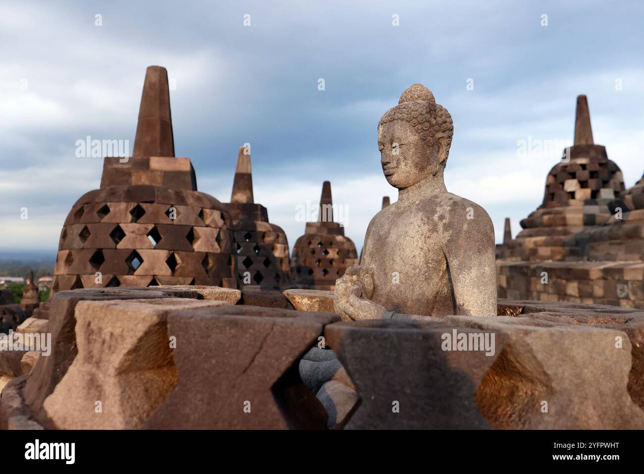 Borobudur, 9th-century Mahayana Buddhist temple. UNESCO World Heritage ...