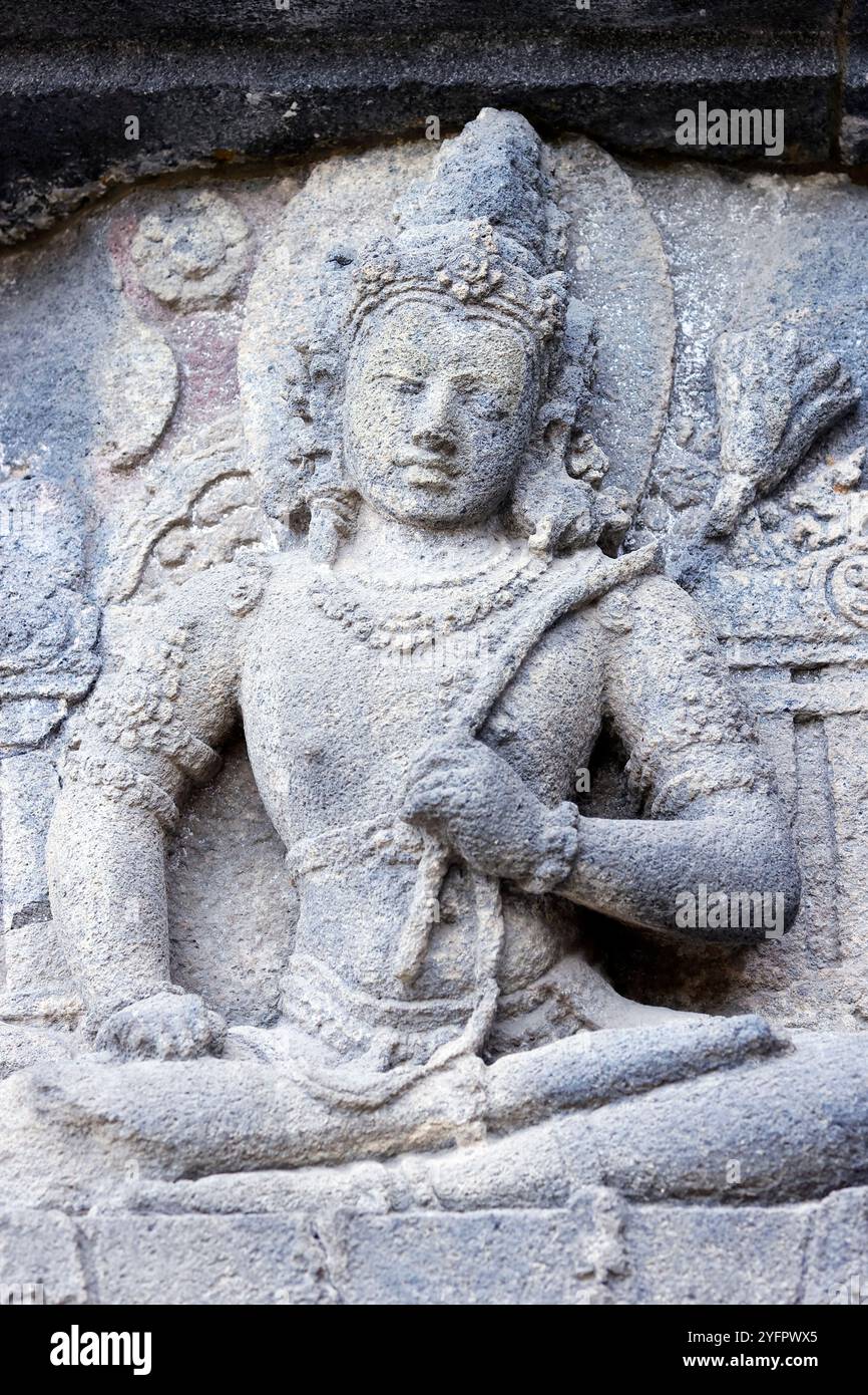 Prambanan 9th century Hindu temple. Bas-reliefs telling the story of ...