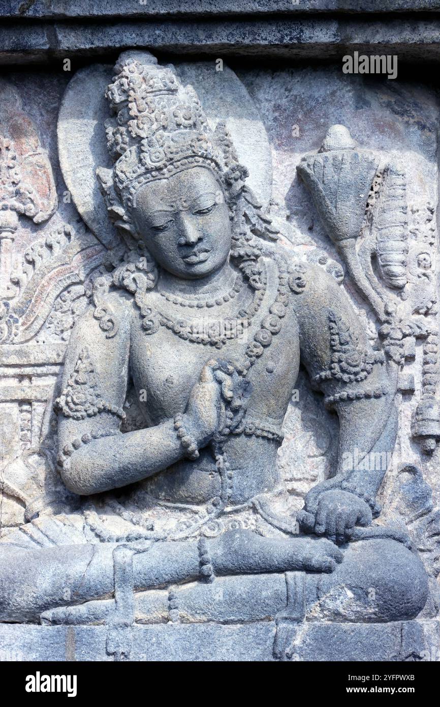 Prambanan 9th century Hindu temple. Bas-reliefs telling the story of ...