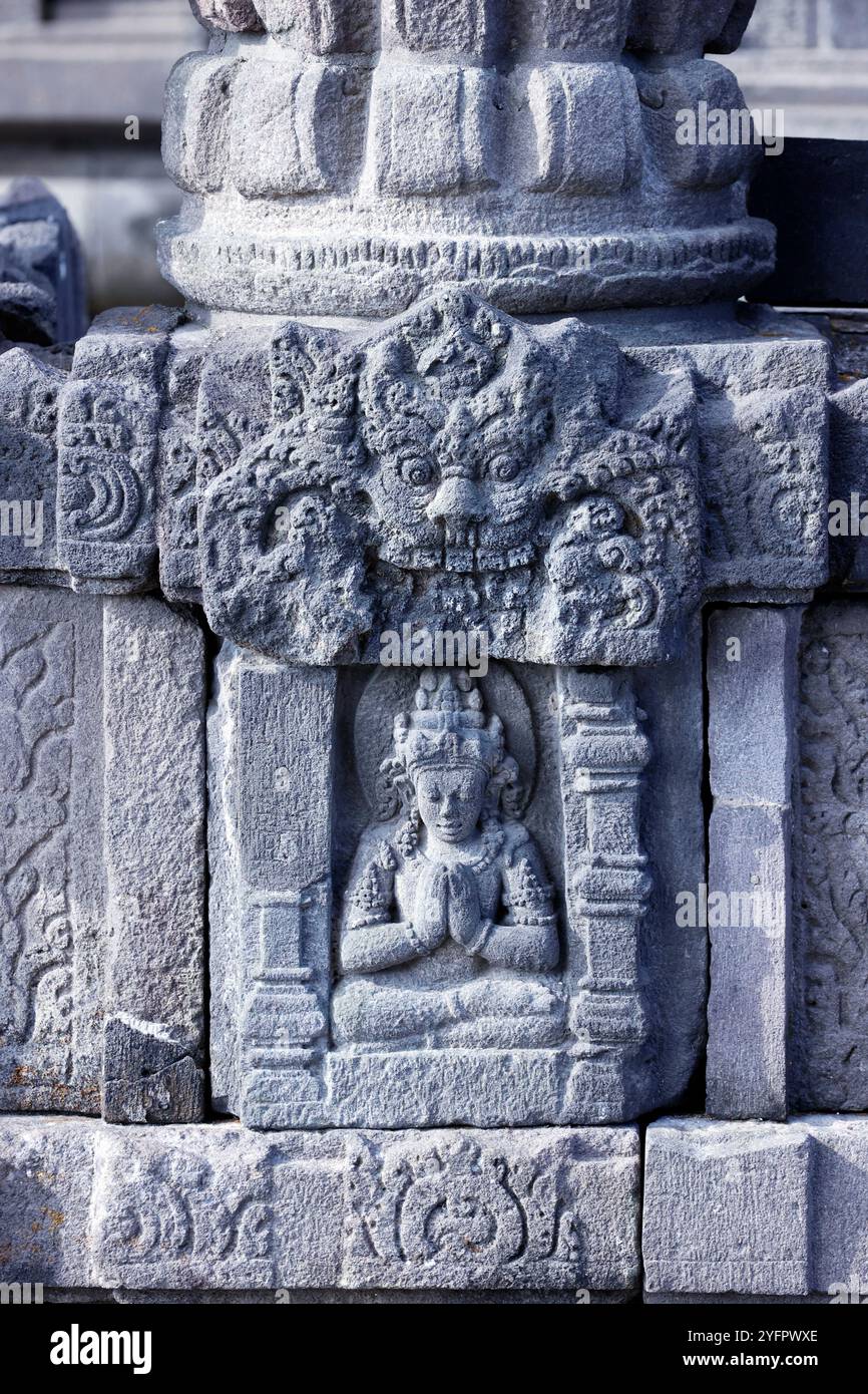 Prambanan 9th century Hindu temple. Bas-reliefs telling the story of ...
