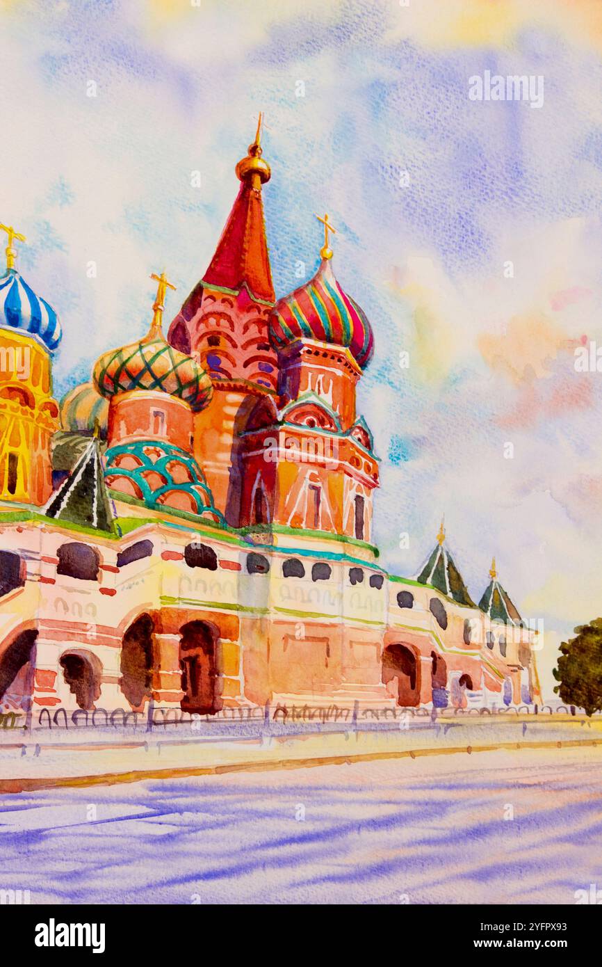 Kremlin and Cathedral of St. Basil in the Red Square Russia. the main ...