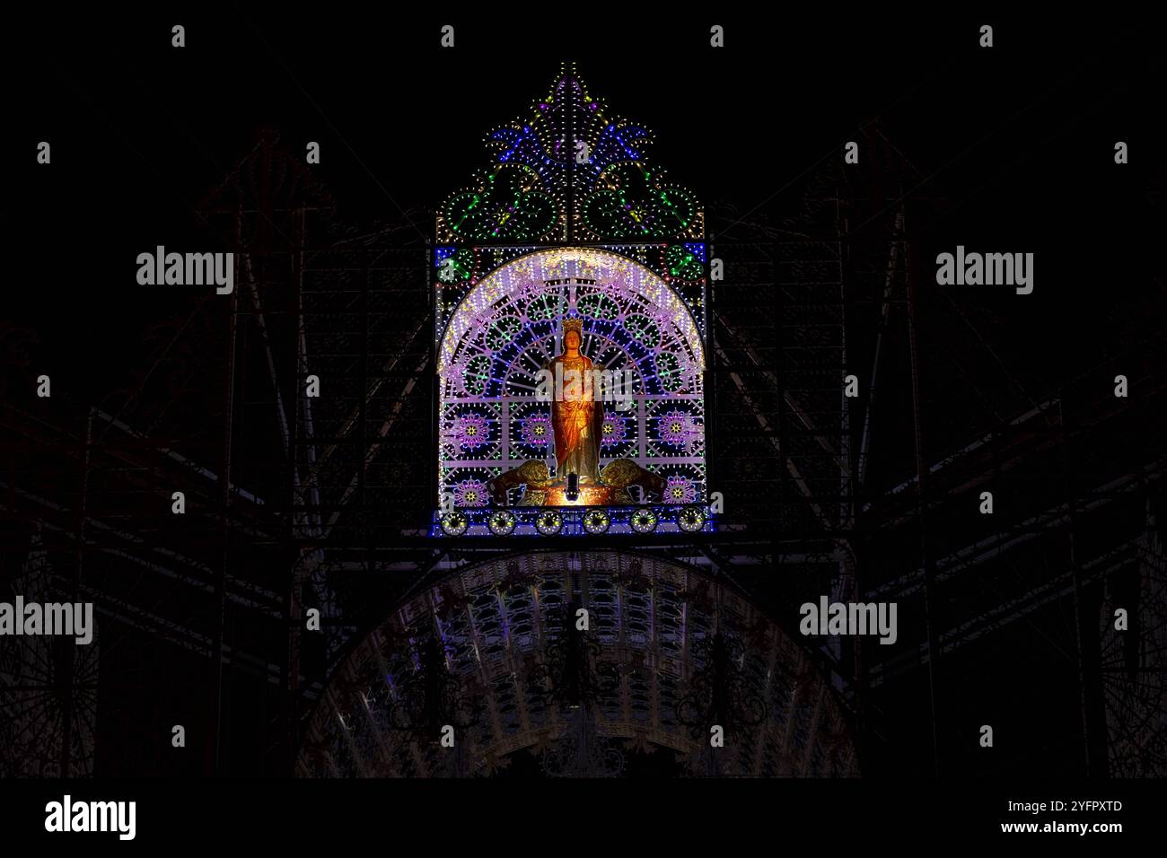 Illuminations in Scorrano, Puglia, Italy. Virgin Mary Stock Photo - Alamy
