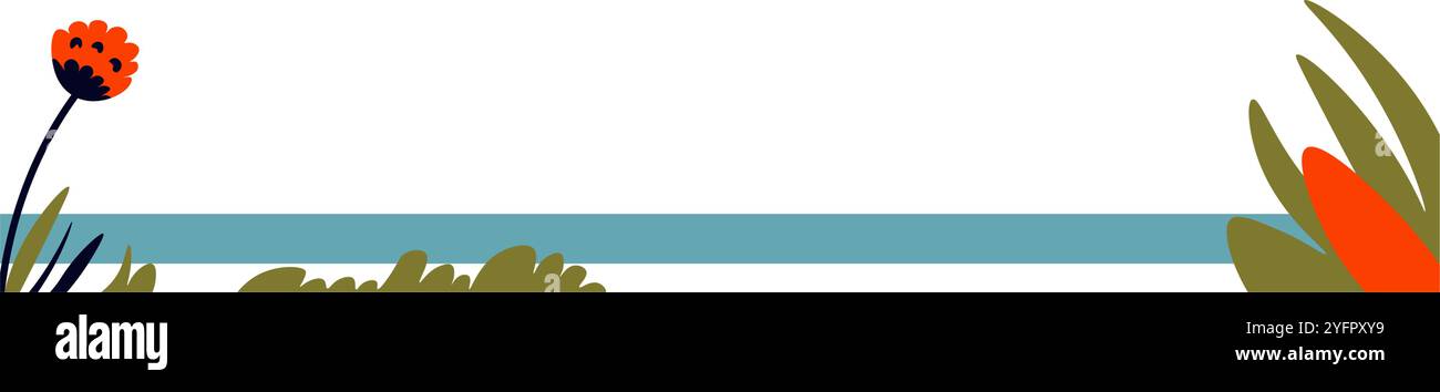 Simple floral border design vector Stock Vector Image & Art - Alamy