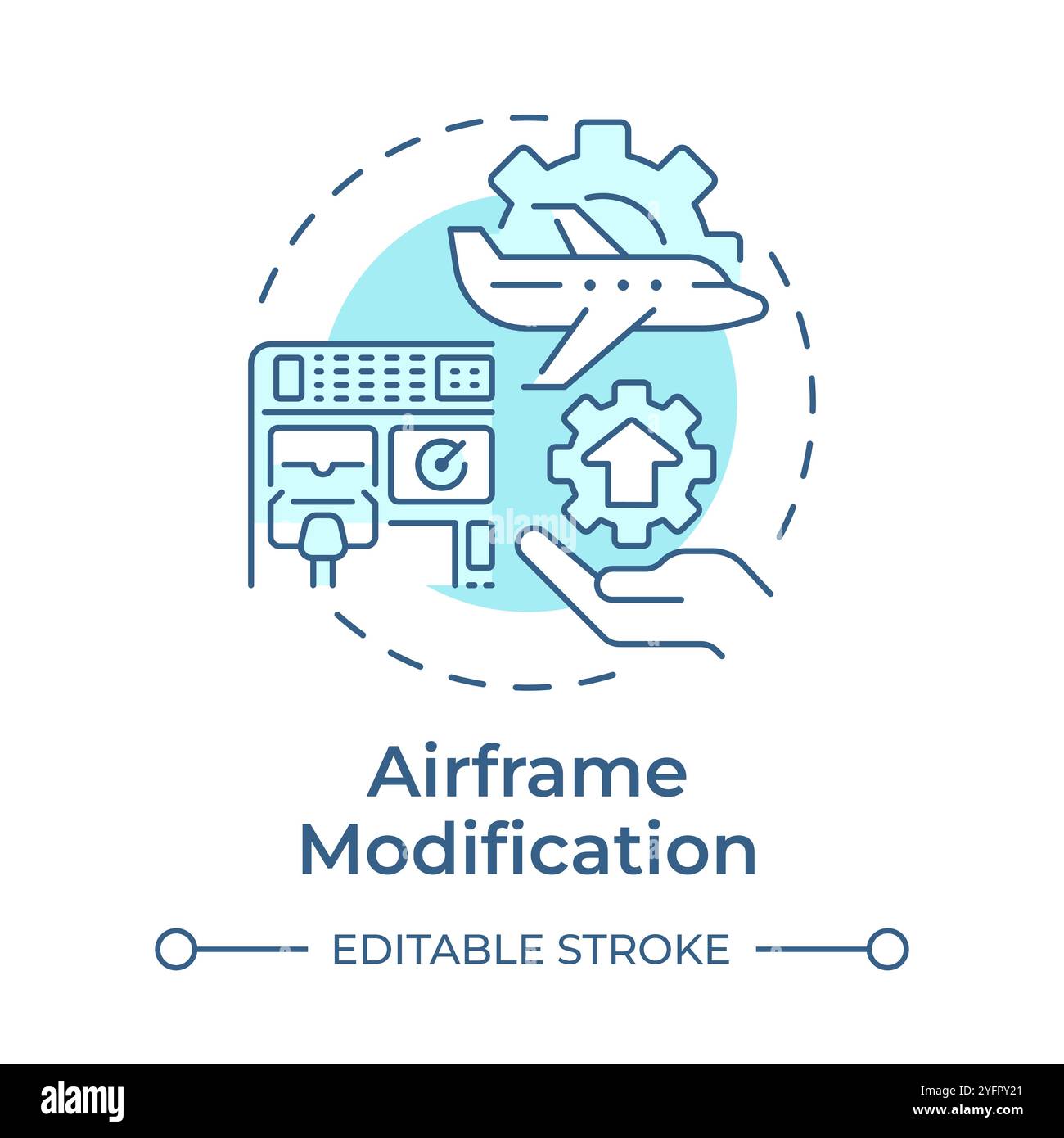 Airframe modification soft blue concept icon Stock Vector Image & Art ...