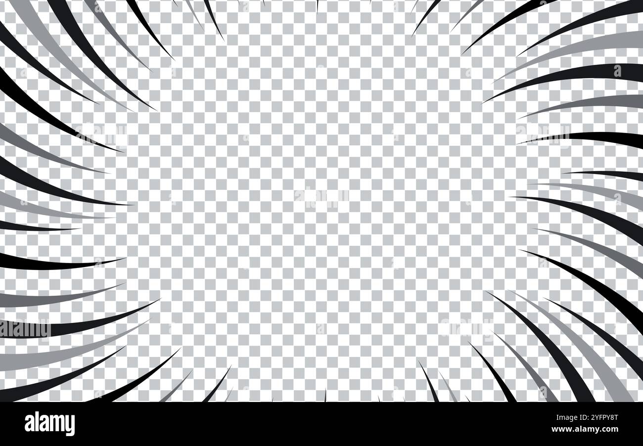 Cartoon halftone line. Comic lines. Concentrated frames. Superhero hero ...