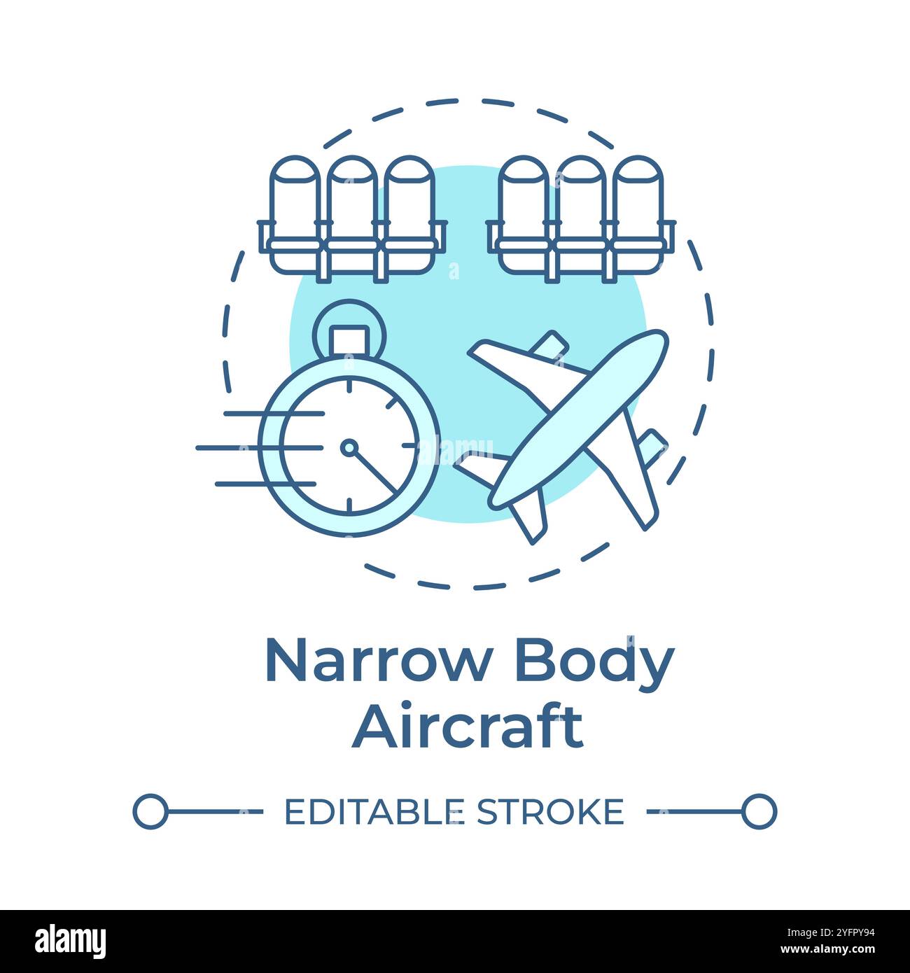 Narrow body aircraft soft blue concept icon Stock Vector Image & Art ...