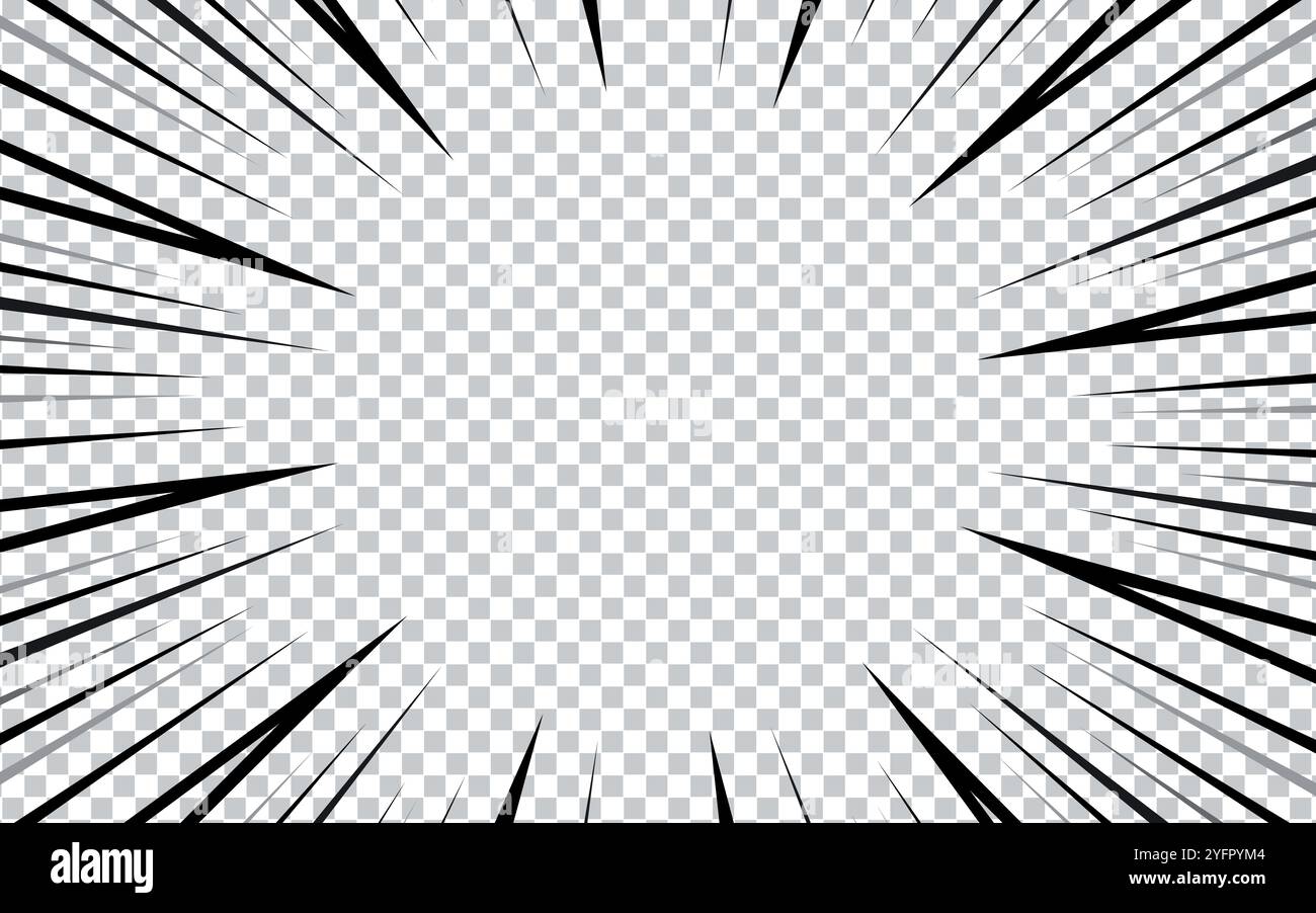 Cartoon halftone line. Comic lines. Concentrated frames. Superhero hero ...