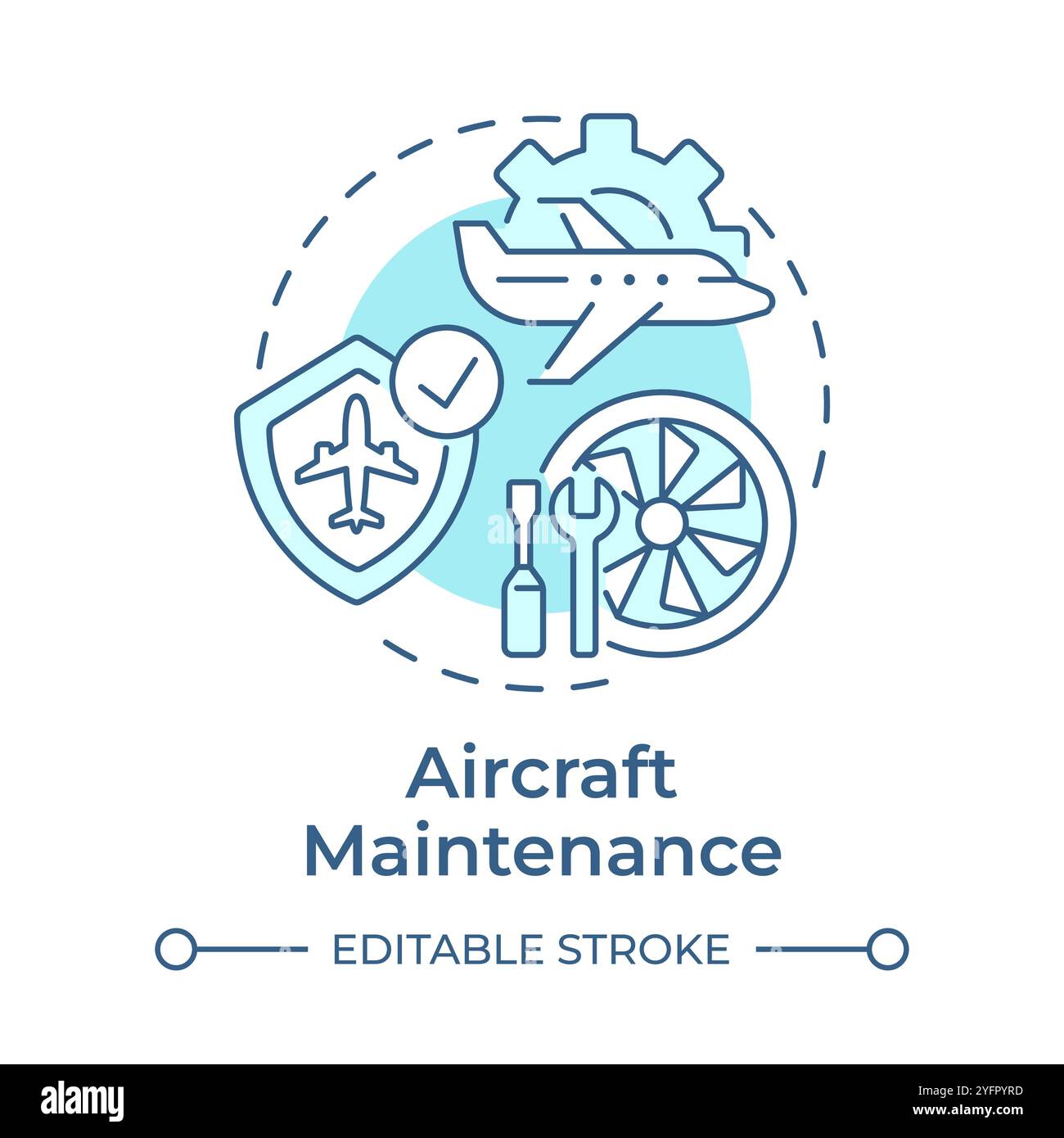 Aircraft maintenance soft blue concept icon Stock Vector Image & Art ...