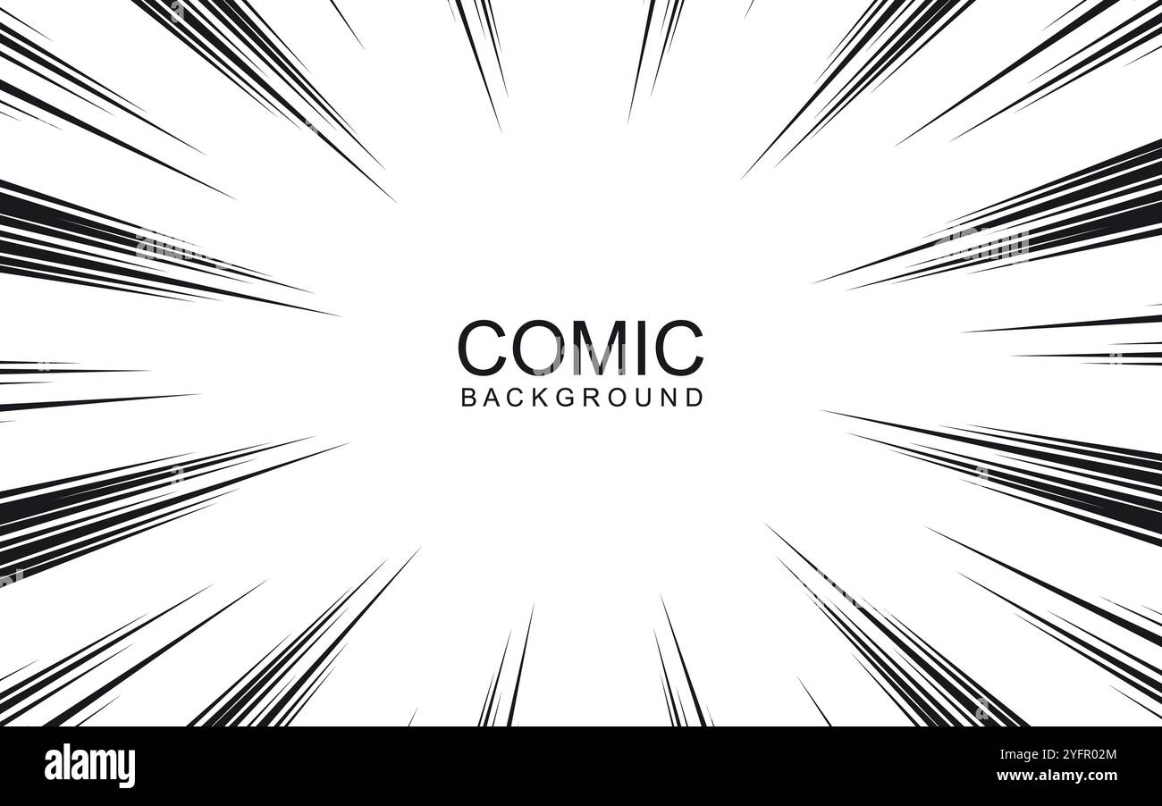 Cartoon halftone line. Comic lines. Concentrated frames. Superhero hero ...