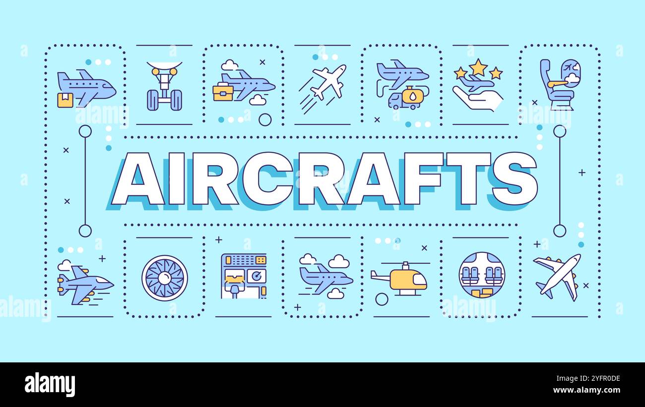 Aircrafts light blue word concept Stock Vector Image & Art - Alamy