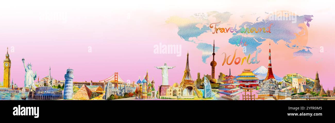 Travel around the world and sights. Famous landmarks of the world ...