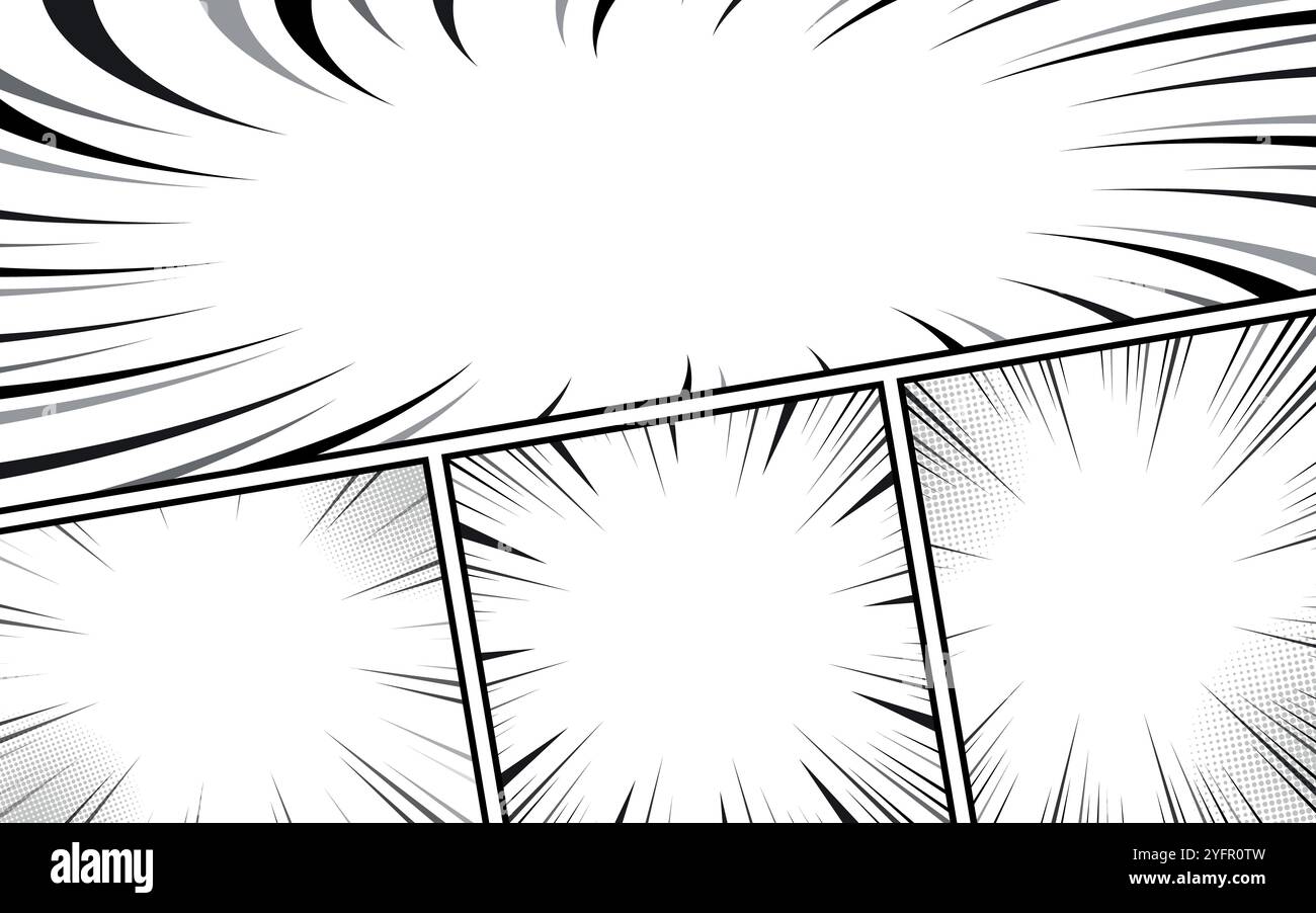 Cartoon comic backgrounds set. Comics book poster with halftone ...