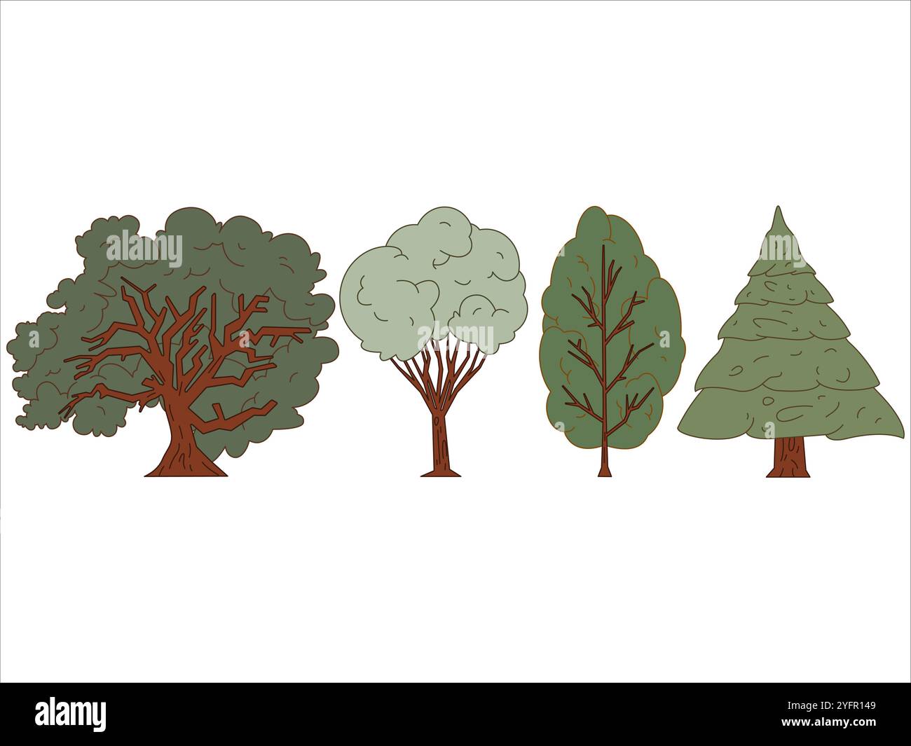 Summer season trees woods phase fertile plants forest seasonal flora ...