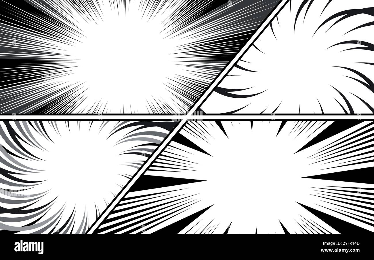 Cartoon comic backgrounds set. Comics book poster with halftone ...